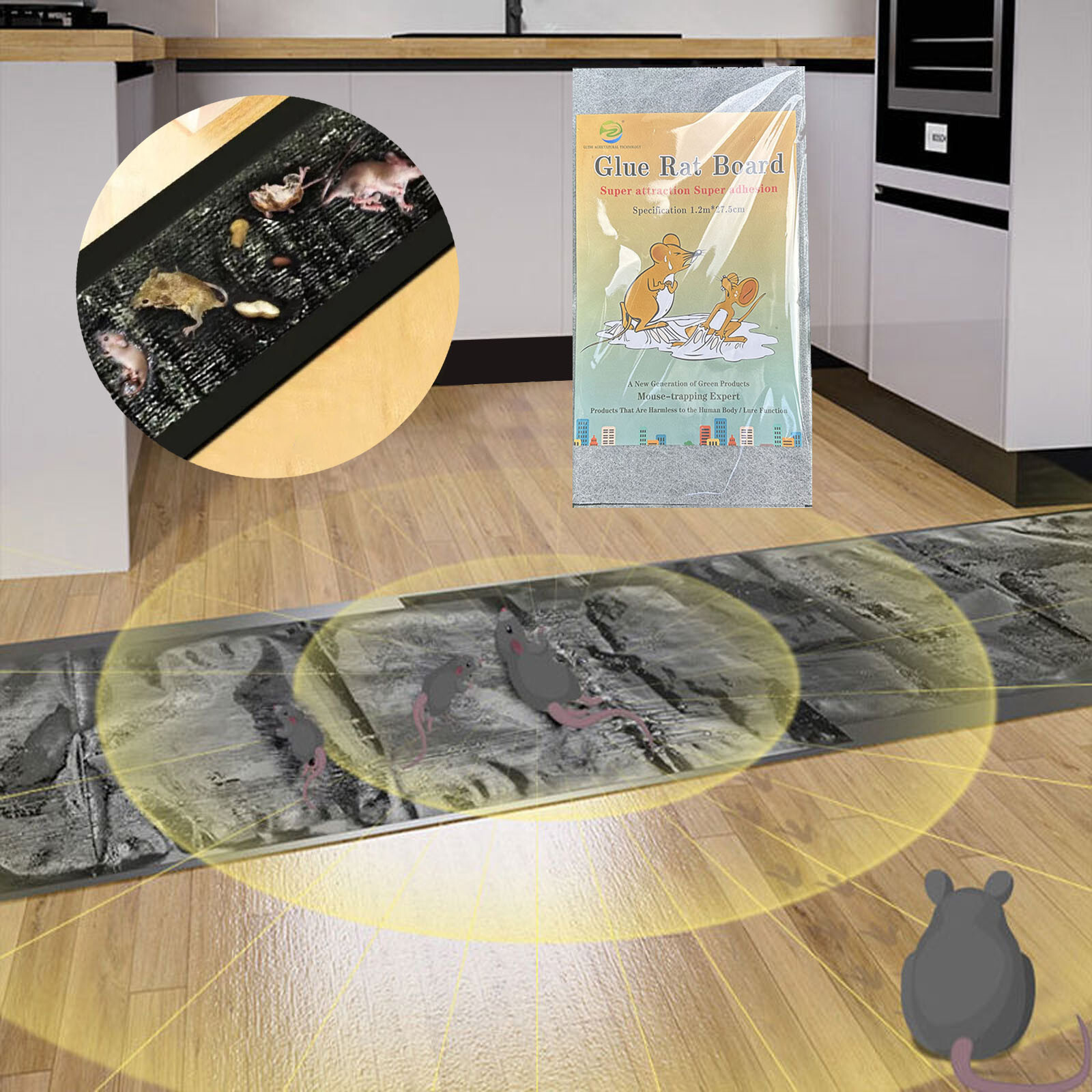 Large Catcher Rat Glue Trap Rodent Board Mice Indoor Super Sticky Mouse ...