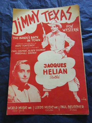 Partition Jimmy Texas Jacques Helian 1955 Music Sheet | eBay