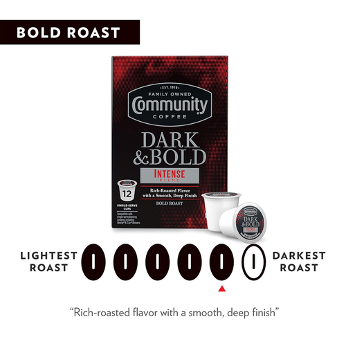 Community Coffee Dark & Bold Intense Blend 12 Count Coffee Pods, Dark ...