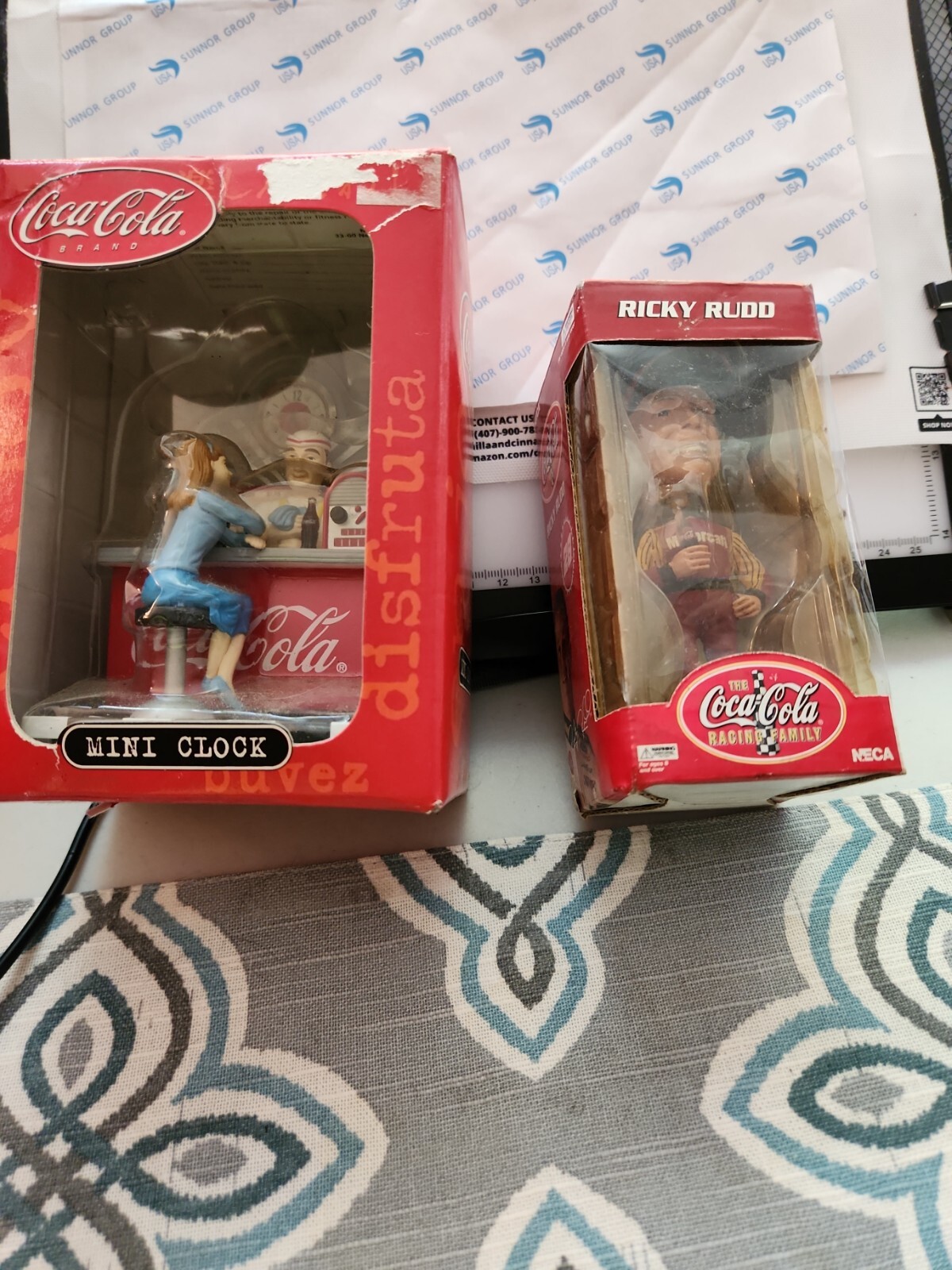Coca-Cola Mini clock + The Racing Family Of Coca-Cola Ricky Rudd Bobble head... | eBay