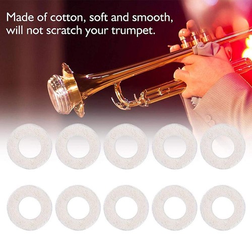 10 Pieces Universal Trumpet Trombone Cornet Valve Felt Pads R0 ...