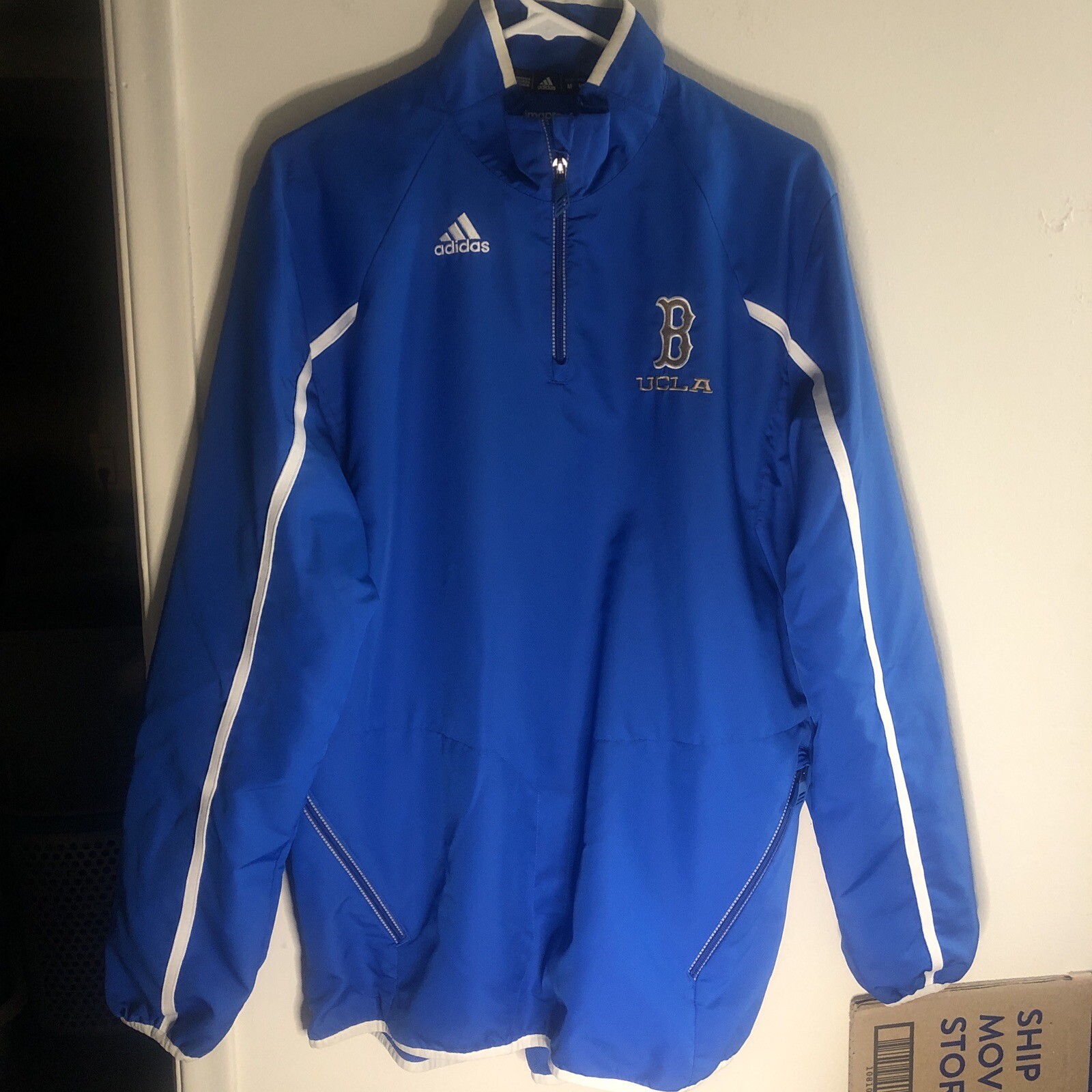 UCLA Bruins Jacket Mens Medium 1/4 Zip Pullover Adidas Windbreaker | eBay