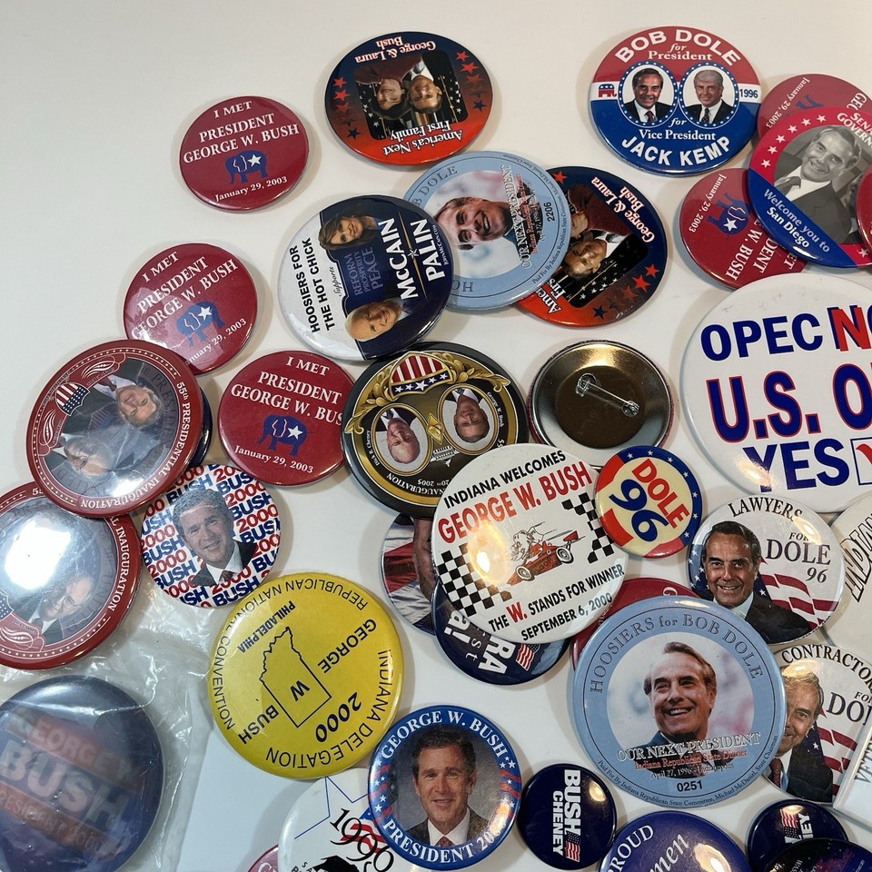 Republican Political Buttons GOP RNC Bush Dole McCain Goldsmith Quayle ...
