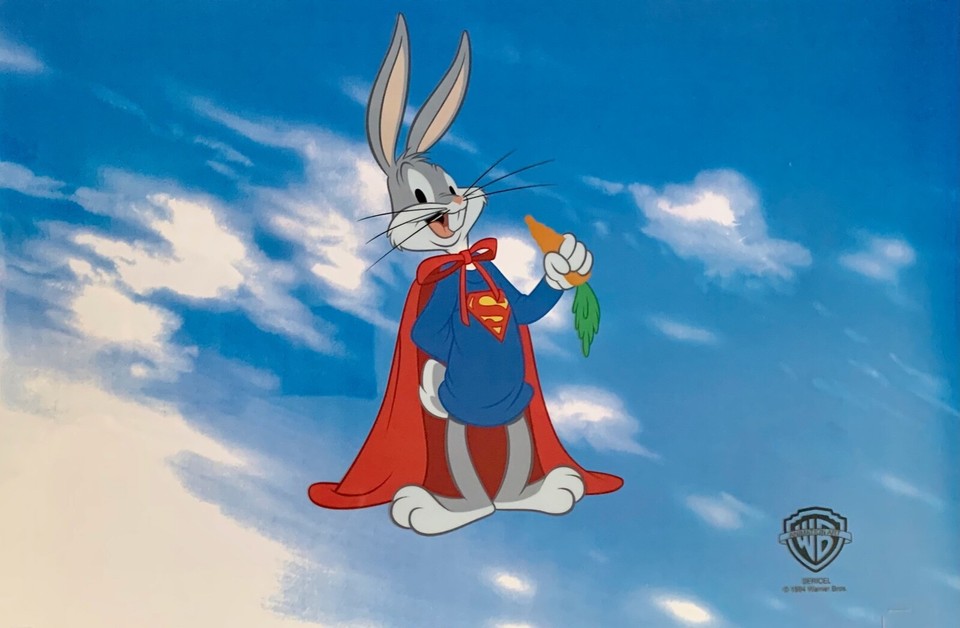Warner Bros SUPER BUGS BUNNY Limited Edition Sericel Animation Art Cel ...