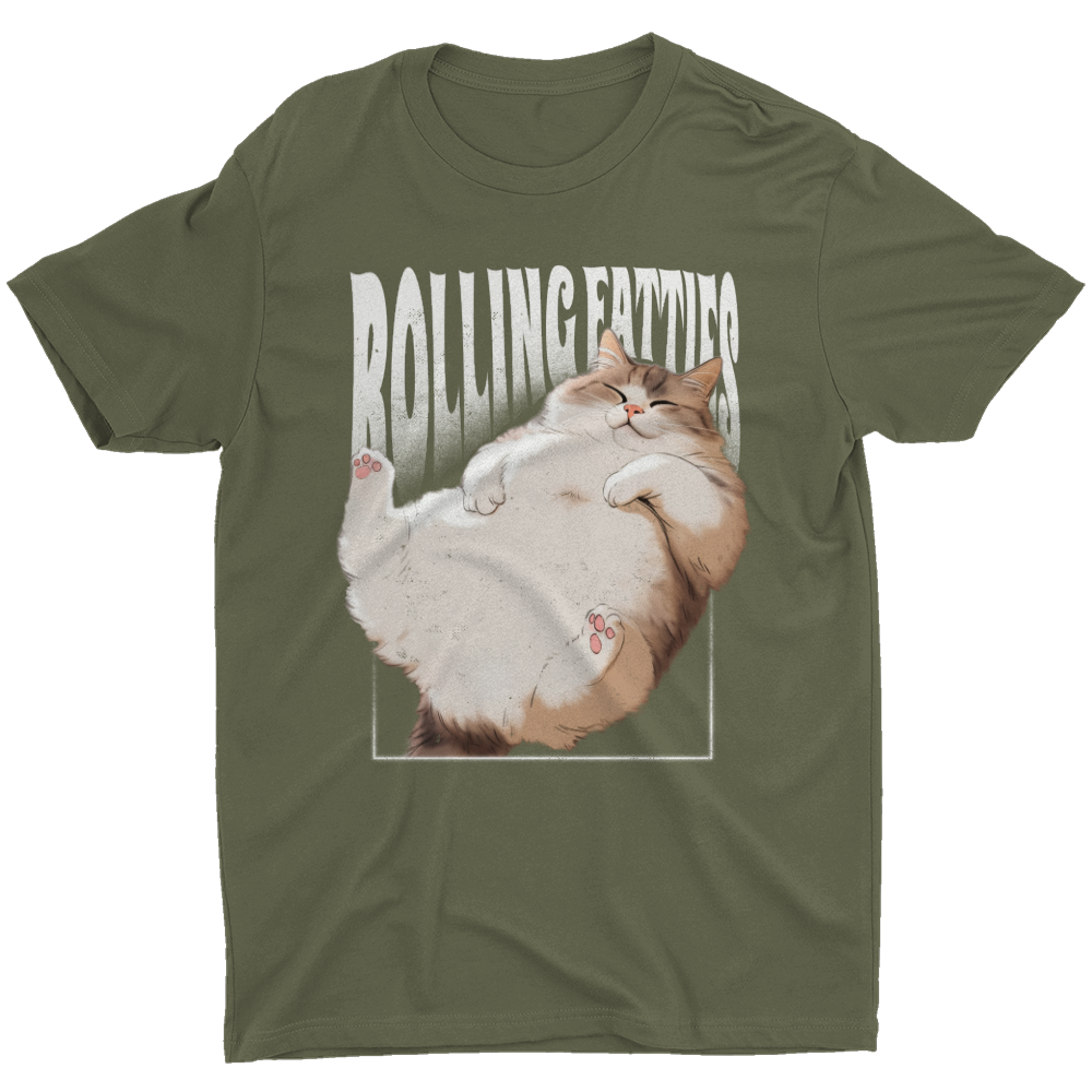 Rolling Fatties Cat Fat Fluffy Cat Mom Dad Lover Funny Gift Men's Women ...