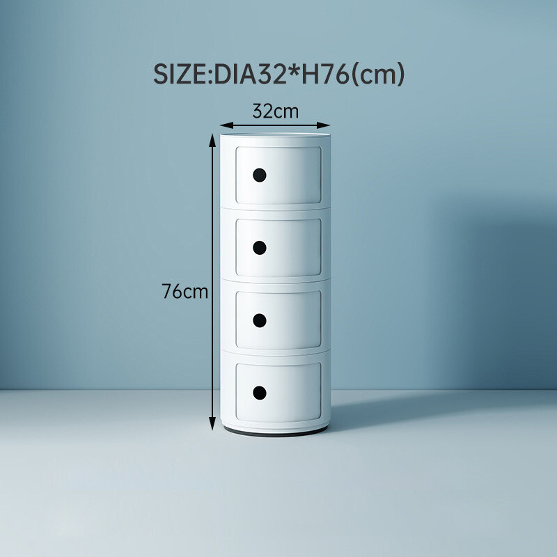 Round ABS Bedside Cabinet Cupboard Drawer Storage Unit Bathroom Bedroom ...
