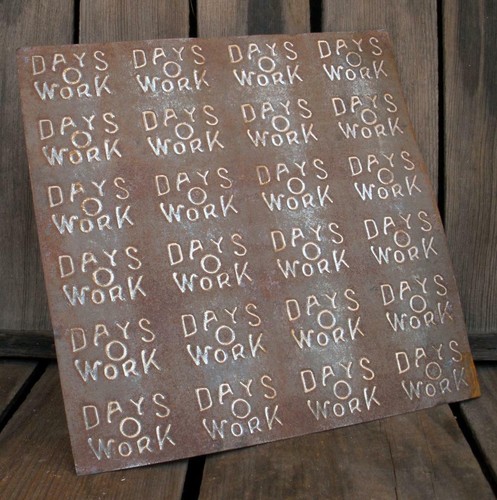 Vintage DAYS O WORK Chewing Tobacco Metal Embossed Stamp Mold Tin Sheet ...