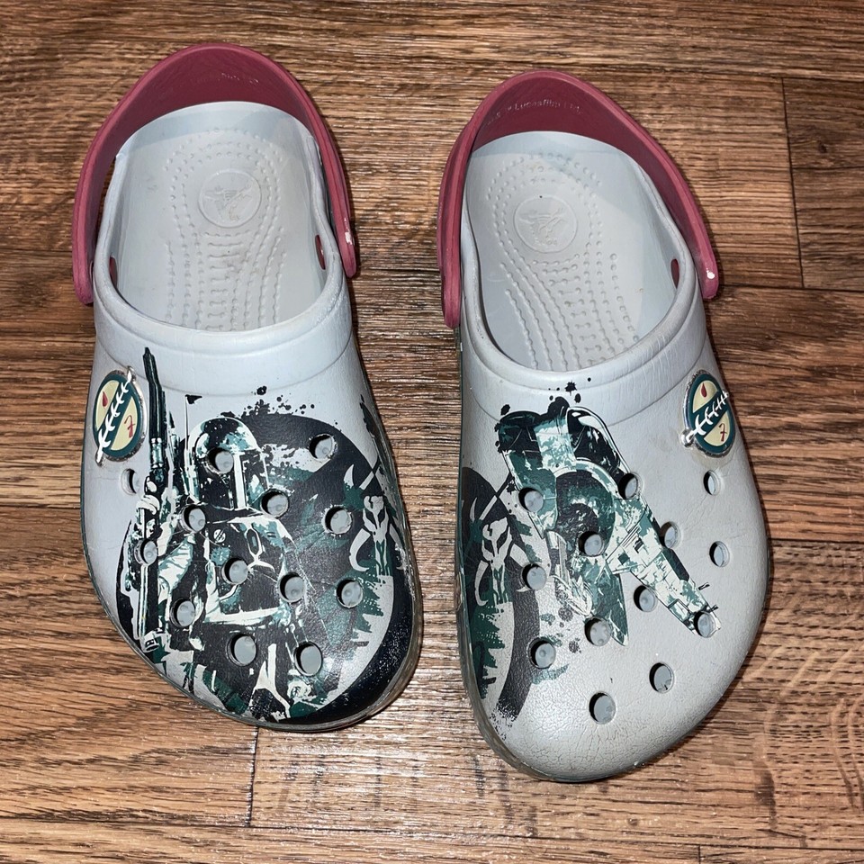Crocs Star Wars Boba Fett Mules Limited Edition 7 Mandalorian Kids Size ...