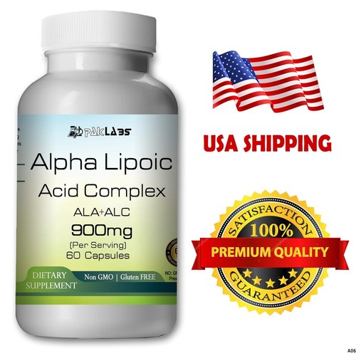 Alpha Lipoic Acid (ALA + ALC) 60 Capsules Bottles High Potency Formula ...