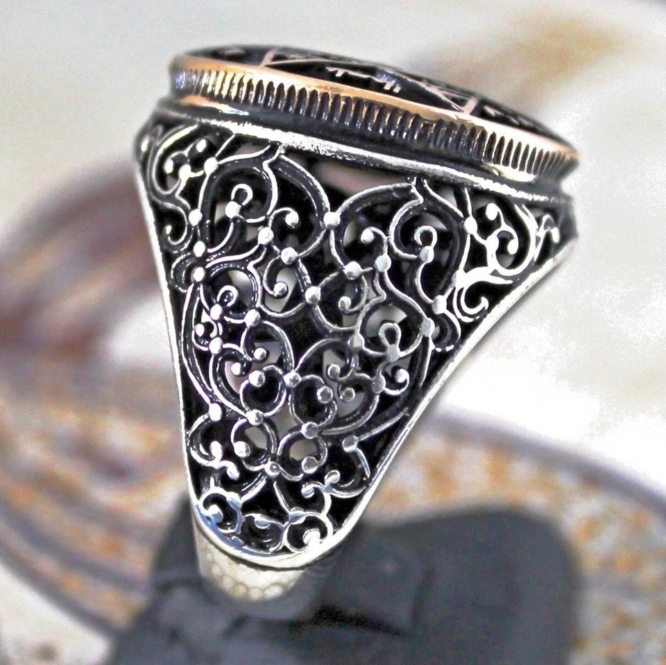 King Solomon Ring 925 Sterling Silver Seal of Solomon Signet Ring ...
