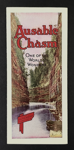 1940s Ausable Chasm New York Hotel Map Vintage Travel Brochure Nature ...