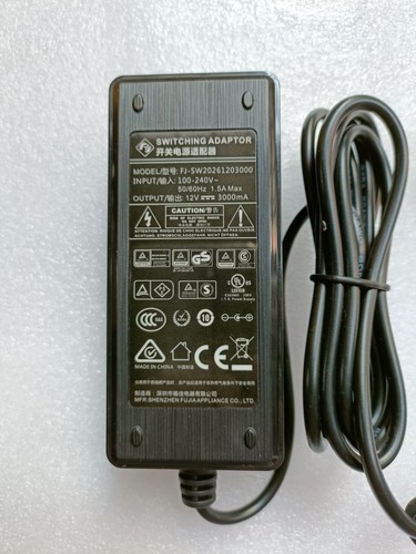 Genuine Switching Power Adapter Fujia FJ-SW20261203000 12V 3000mA ...