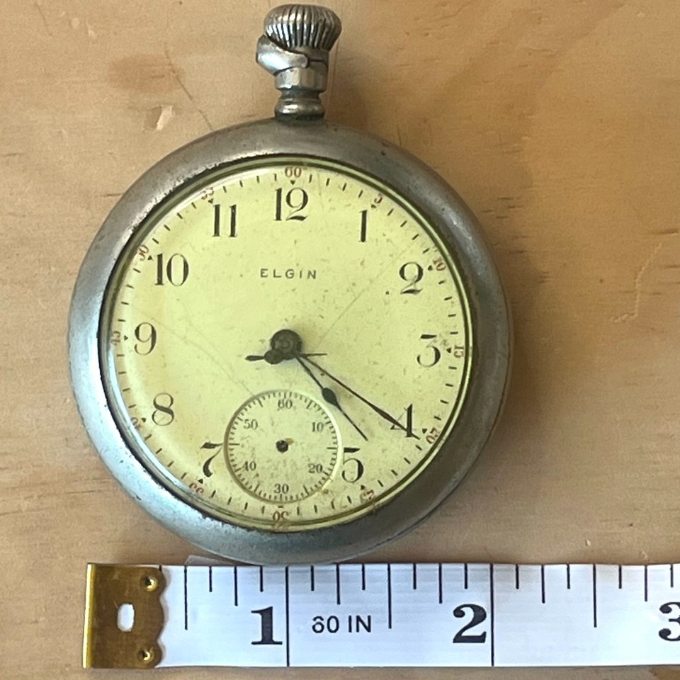 Vintage Elgin Pocket Watch Subdial Crown Stopper Parts Or Repair | eBay