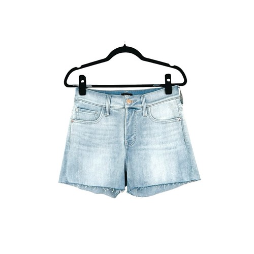 Express Denim Shorts Women's Size 2 Light Wash High Rise Shortie Raw ...