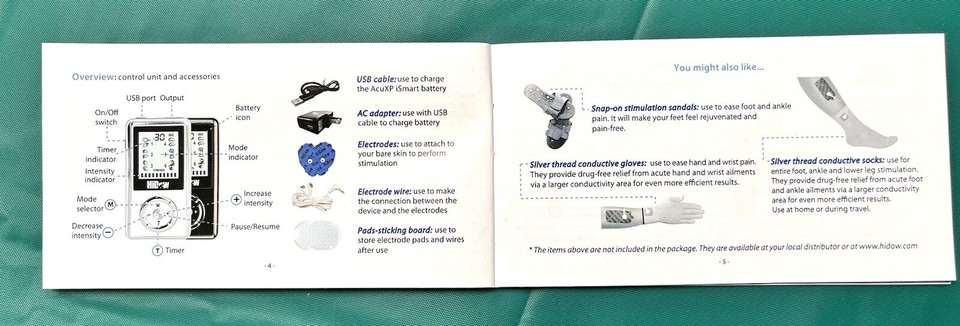 NEW Hi-Dow AcuXP iSmart Micro Physical Therapy Tens Unit Massager HiDow ...