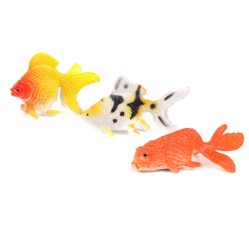 12xPlastic Tropical Angel /Goldfish Ocean Animals Small Figure Kid ...