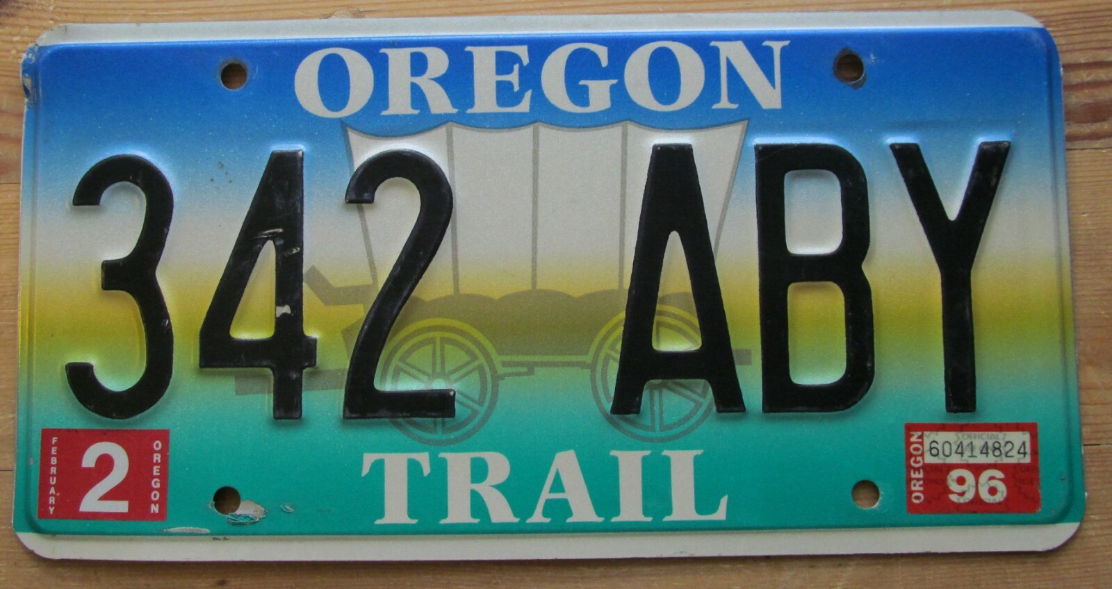 Oregon 1996 OREGON TRAIL WAGON GRAPHIC License Plate # 342 ABY | eBay