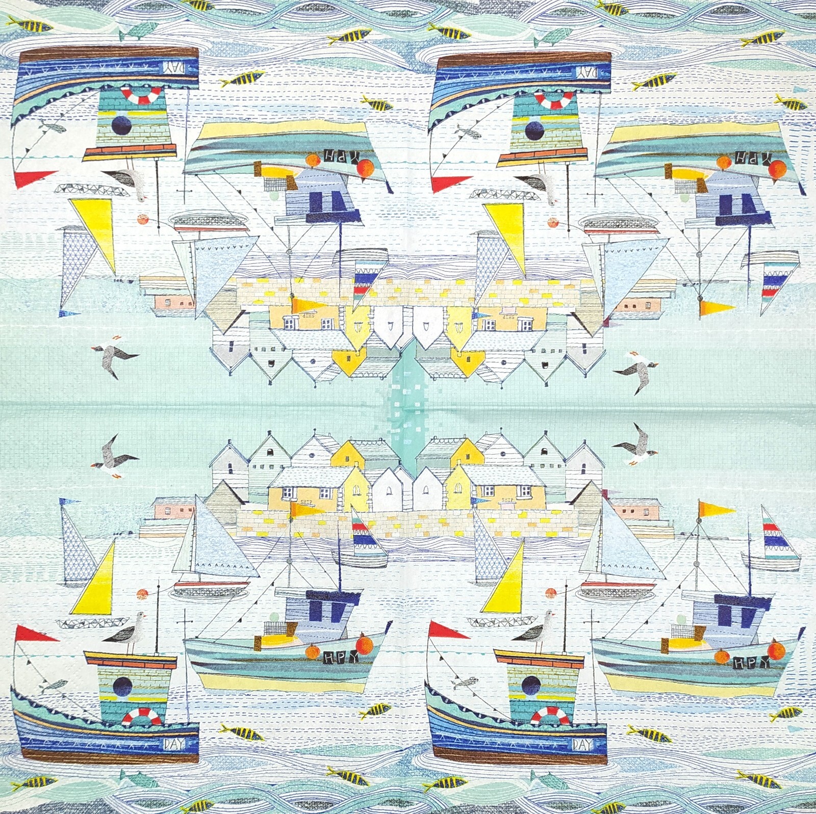 R372# 3 x Single Paper Napkins For Decoupage Painted Ship Sail Boat In ...