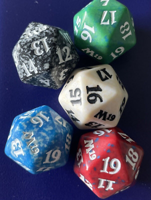Magic MTG Spindown Life Counter M19 Dice D20 Complete Set of 5 Free ...