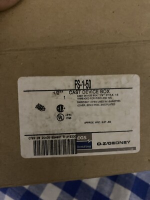 NEW Oz/ Gedney FS-1-50 MALL IRON DEVICE BOX 1/2" HUB FS-FD | eBay