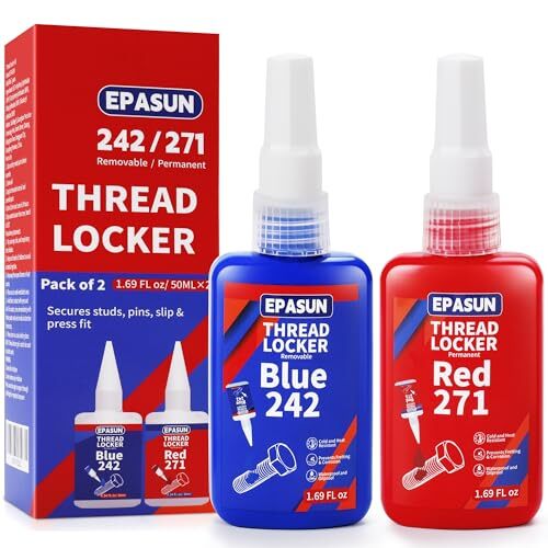 Threadlocker Blue 242 and Red 271, Thread Lock Medium and Strong ...