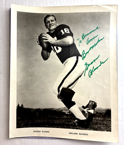 George Blanda- Signed Autographed Auto B&W 8x10 Photo. No Coa. Will ...