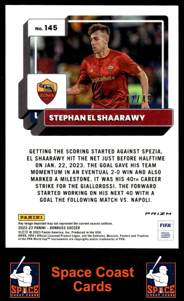 2022 Donruss Optic FIFA Stephan El Shaarawy #145 /49 Teal Mojo | eBay