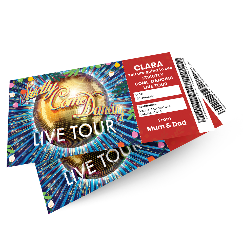 Strictly Come Dancing Live Christmas Ticket Personalised Xmas Ticket ...