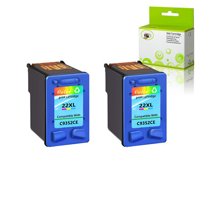 2PK Compatible with HP 22XL Color Ink Deskjet F4140 F2290 F2280 F2120 ...