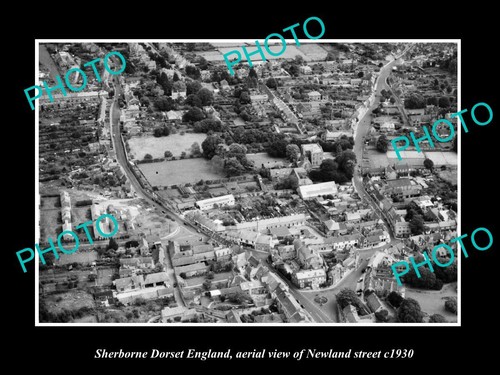 OLD 8x6 HISTORIC PHOTO SHERBORNE DORSET ENGLAND AERIAL VIEW OF NEWLAND ...