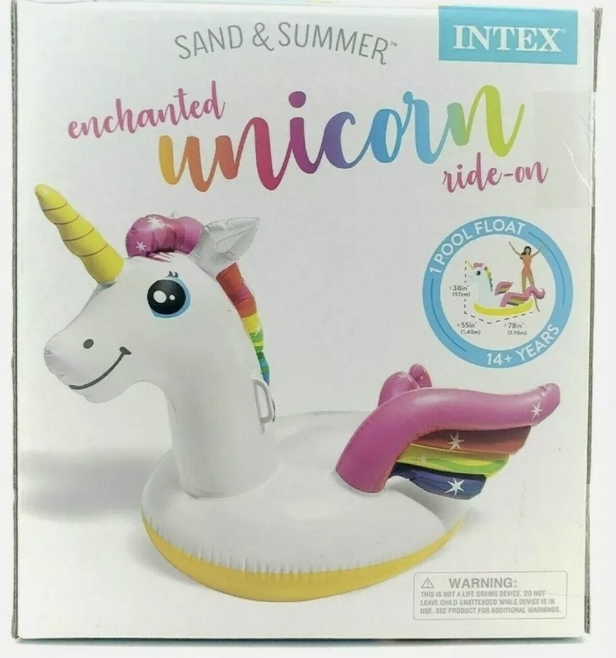 Intex Unicorn Inflatable Ride-On Pool Float, 79" X 55" X 38 ...