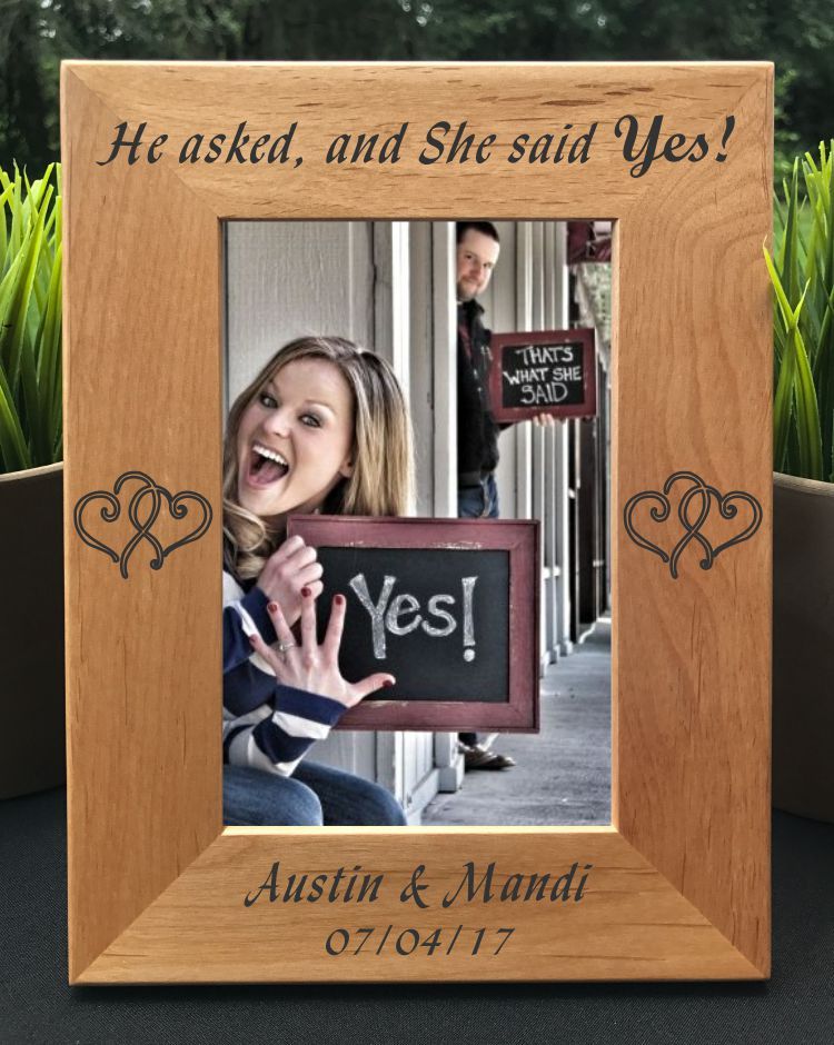 Personalized Engraved // She Said Yes // Engagement // Picture Frame | eBay