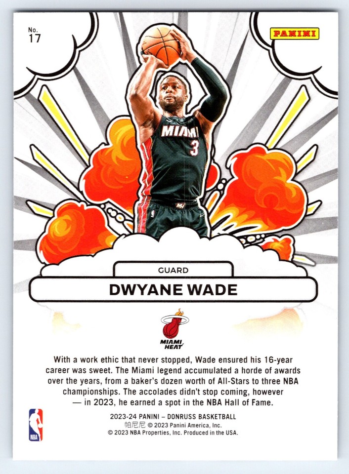 2023-24 Donruss Basketball Bomb Squad Dwyane Wade #17 / Miami Heat | eBay