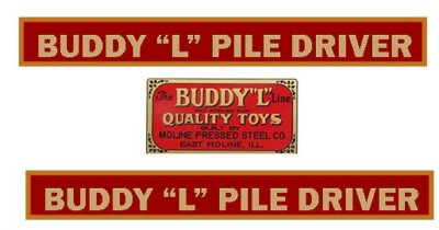 Buddy l PILE DRIVER WATER SLIDE DECAL SET | eBay