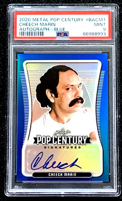 SP /25 PSA 9 MINT 2020 CHEECH MARIN METAL POP CENTURY AUTO SIGNED BLUE ...