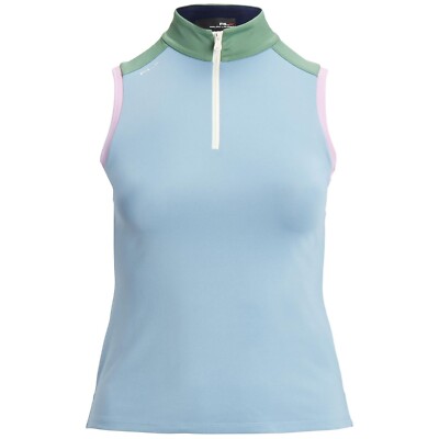 RLX Ralph Lauren Golf Polo Air Tech Vessel Blue Quarter-Zip Womens ...
