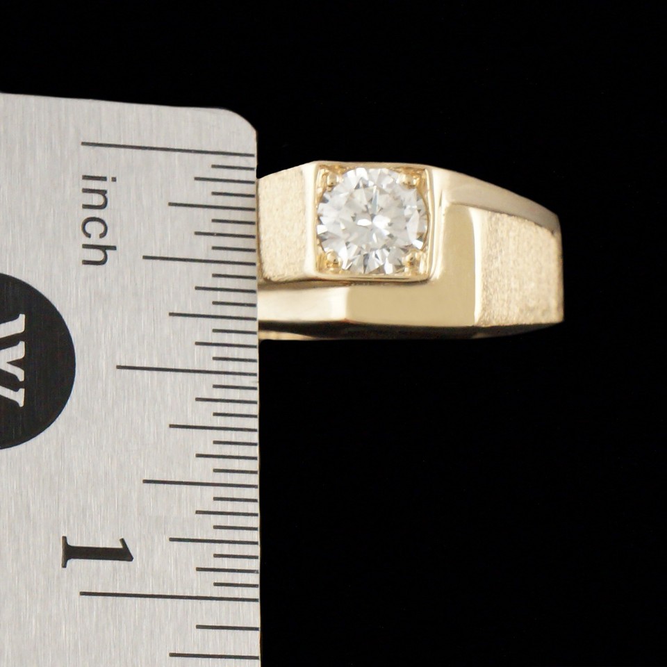 Modernist Geometric Solid 14K Yellow Gold .75 CTW Diamond Estate ...