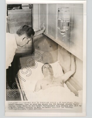 AL BURT Herald Newsman in Sickbay on USS RALEIGH @Santo Domingo 1965 ...