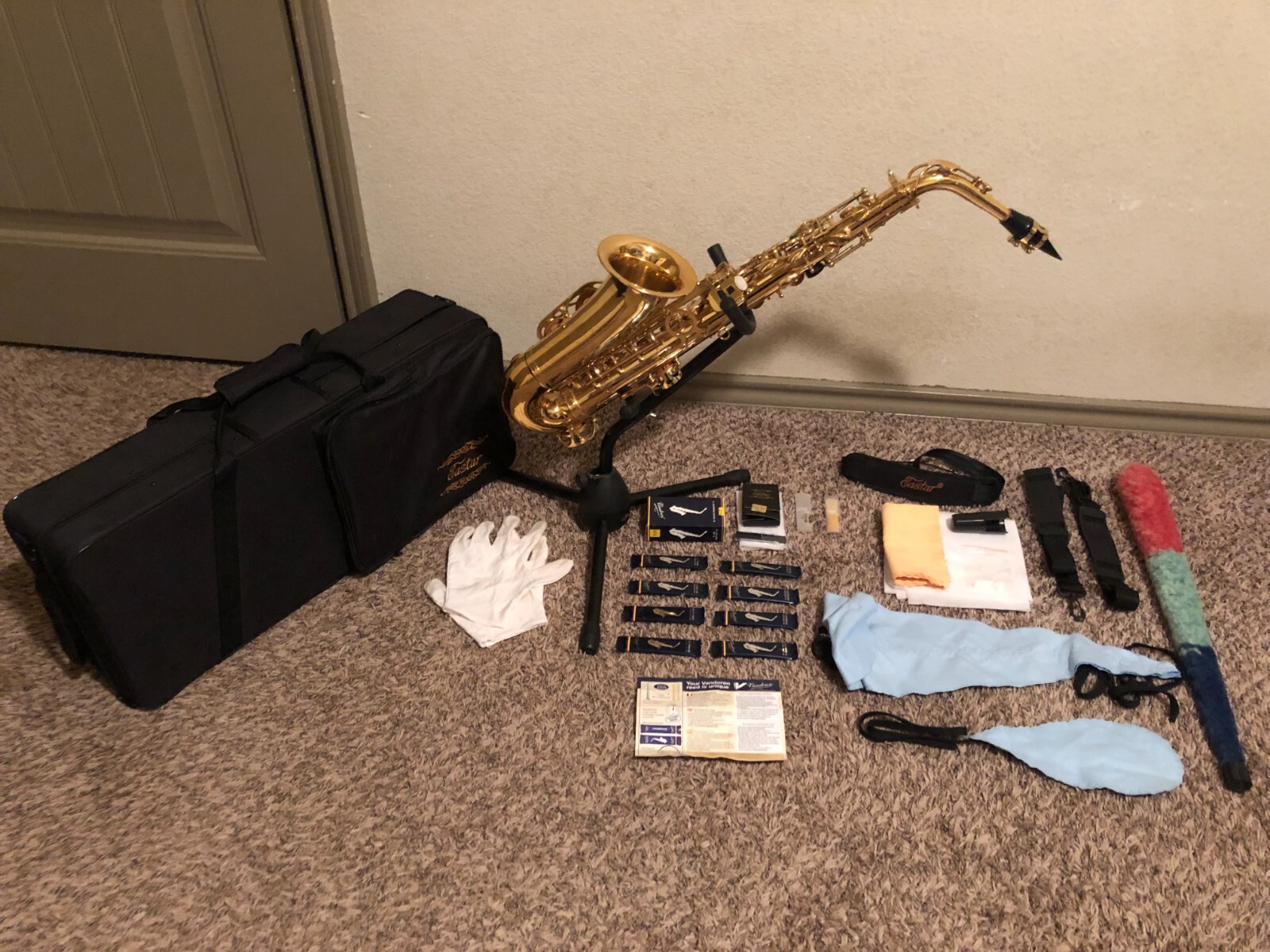 Eastar Alto Saxophone Set - Gold + 8 Vandoren Paris Reeds 611851712051 ...
