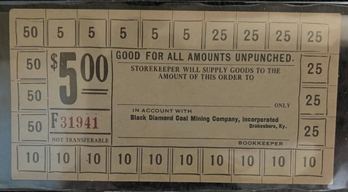 Vintage Coal Mining Script Black Diamond Coal Mining Company Drakesboro ...