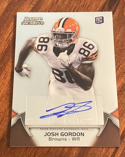 Josh Gordon Browns Chiefs Pats XFL 2012 Bowman Sterling #94 ROOKIE RC ...