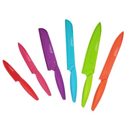 Kitchen Knife Color Coded Set 12pcs, 6 Knives with 6 Blade Guards ...