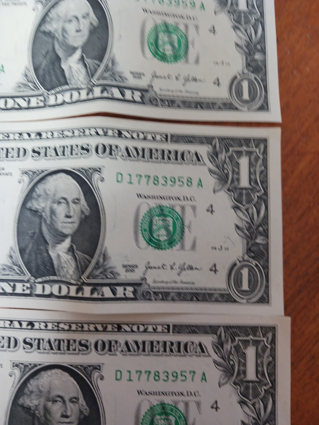 2021 crisp 3 consecutive serial numbers one dollar bills | eBay