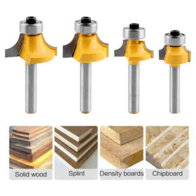 4Pcs 1/4" Shank Round Over Router Bit Set Corner Edging Woodworking ...
