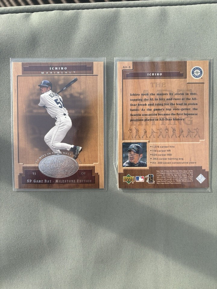 ICHIRO SUZUKI ROOKIE CARD RARE RC 2001 Upper Deck SP GAME BAT UH-6 SET ...