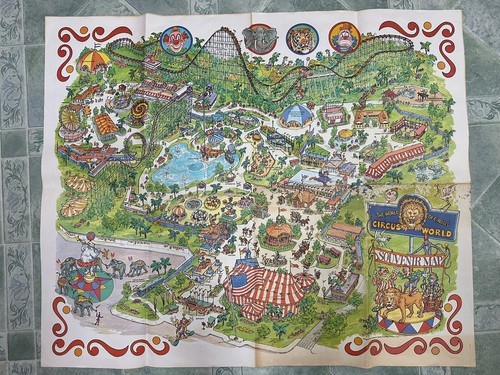 38x31.5 Vintage Ringling Bros Barnum & Bailey Circus Map John A. Fox ...