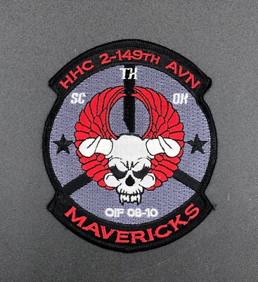 HHC 2-149th AVN Mavericks OIF 08 10 SC TX OK Army Aviation Patch OEF ...