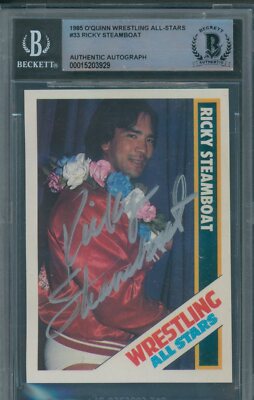 1985 O'Quinn Wrestling All-Stars #33 Ricky Steamboat Beckett Authentic ...