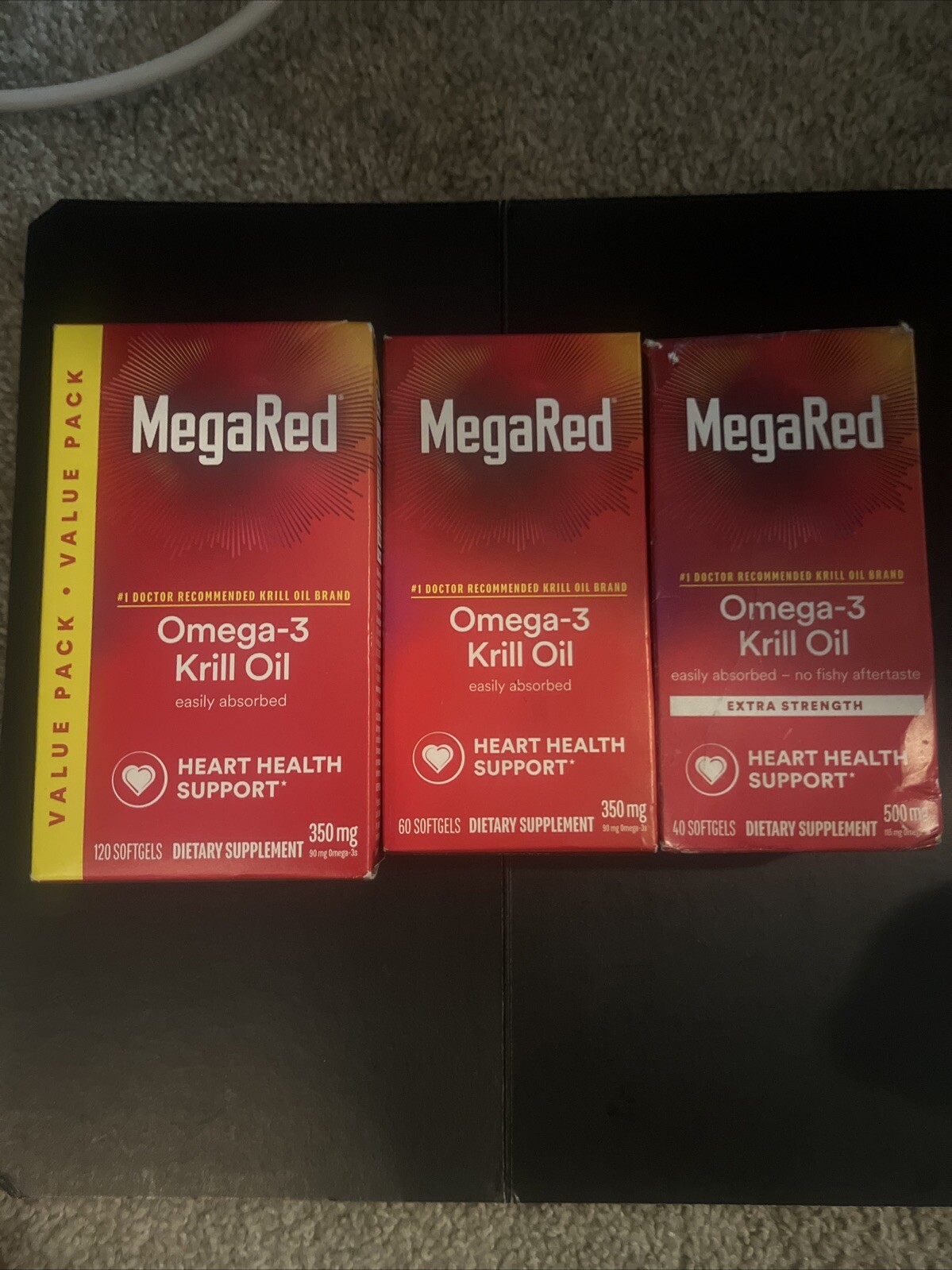 3 Schiff MegaRed Omega-3 Krill Oil, 350mg & 500mg, 120-60-40 Count EXP ...