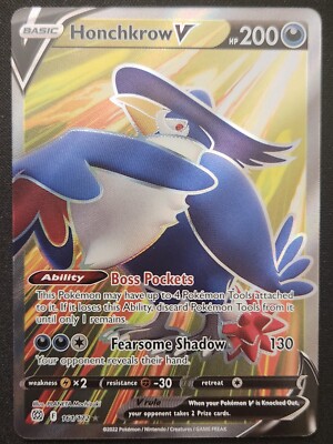Honchkrow V 161/172 SWSH Brilliant Stars Full Art Ultra Rare Holo ...
